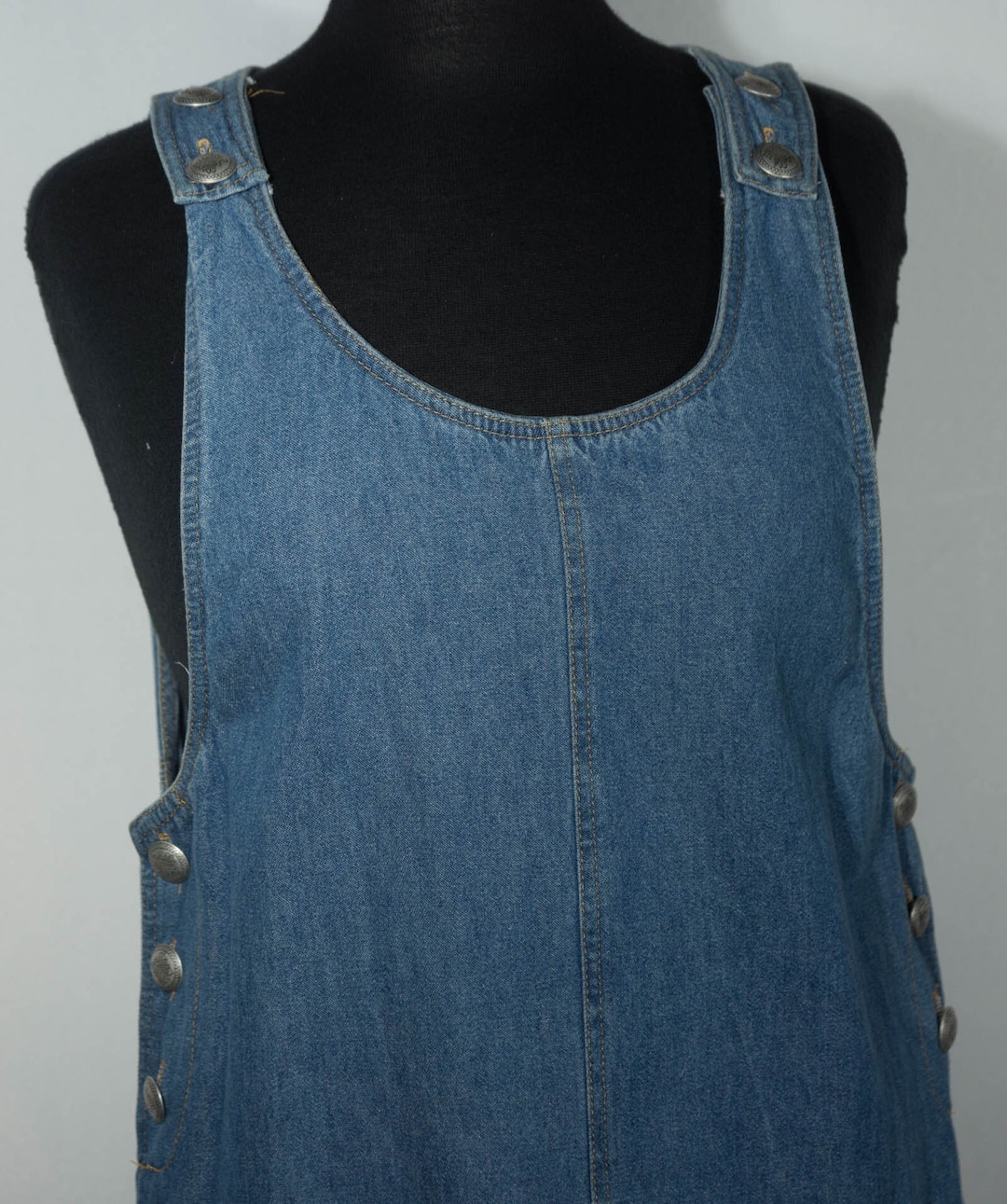 80s Overalls Jean Dress Vintage Made in USA Jumper Denim Overalls Cut ...