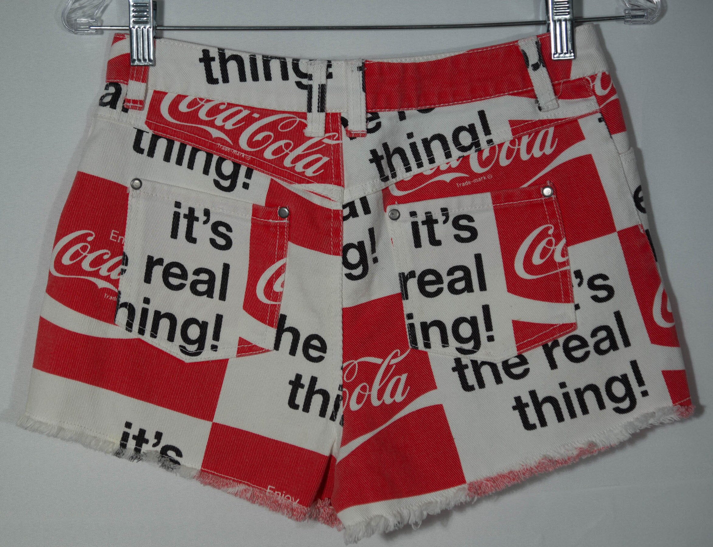 Coca-cola Red & White Shorts Vintage Cutoffs Cut Graphic Print it's the ...