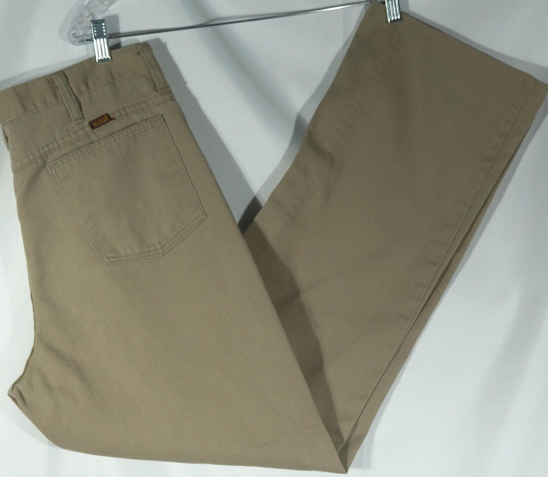 Vintage Rustler's Pants Made in USA 70's 80's Tan Khaki Canvas Cotton ...