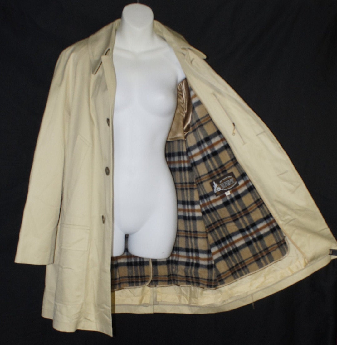 Vintage Trench Coat Flannel Lined Harbor Master Spy Label Overcoat ...
