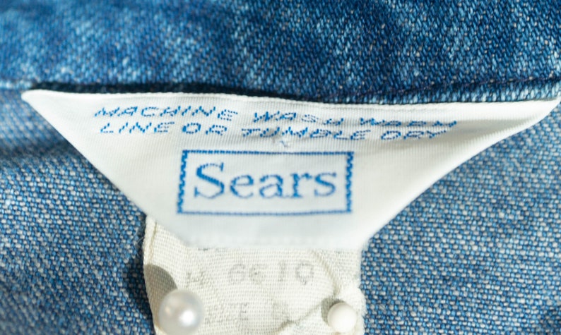 Vintage Jean Dress 70s Sears Label Shirt Dress Snaps Denim - Etsy