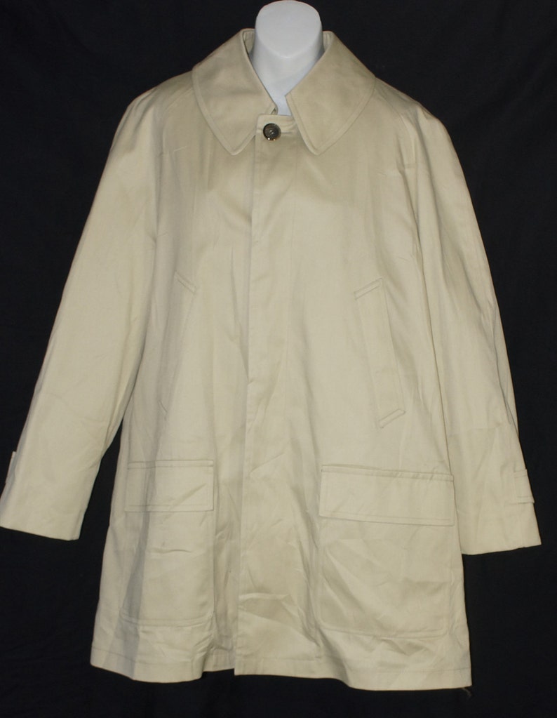 Vintage Overcoat Khaki Trench Coat Plaid Flannel Lined Harbor Master ...