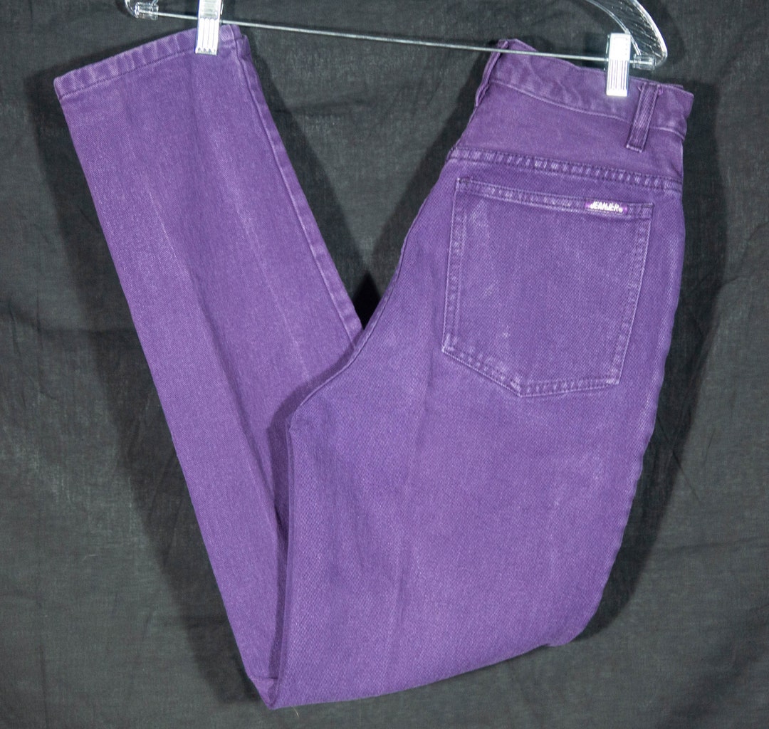 Vintage Purple Jeans Mom Jeans High Rise 'jeanjer' Label Button Fly ...