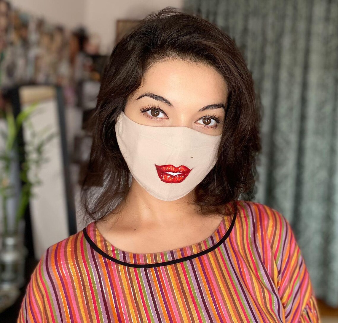 Lipstick Face Mask, Lips Mask, Mask With Lips, Filter Pocket and Filter ...