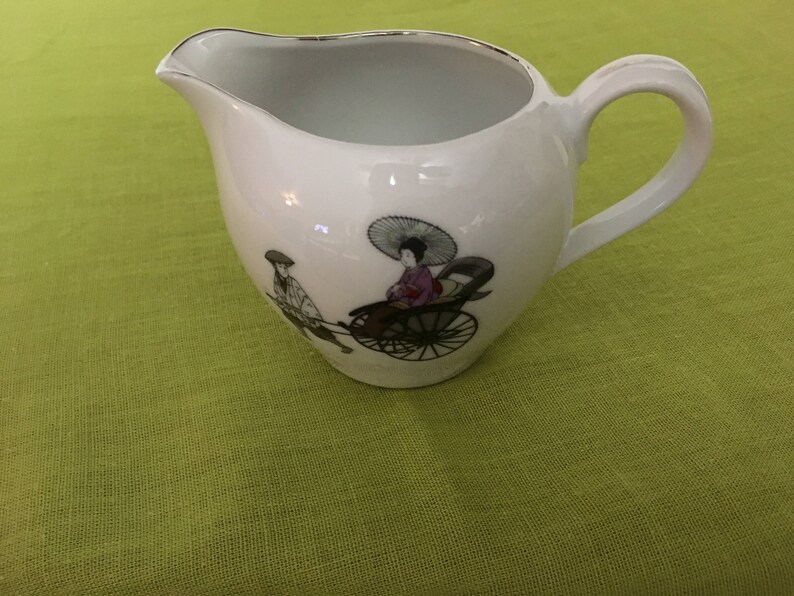 Arita China Rikisha rickshaw Pattern Creamer - Etsy