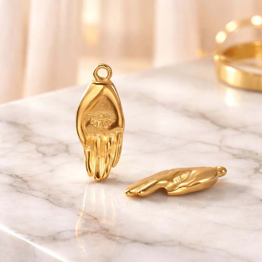 Healing Hand Pendant, Modern Style-spiritual Metal Hand Charms, Gold ...