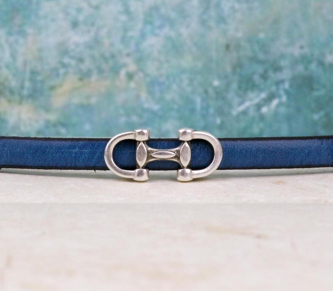 Snaffle Bit Slider for 5x2mm Flat Leather Cord, Horse Slider Bead ...