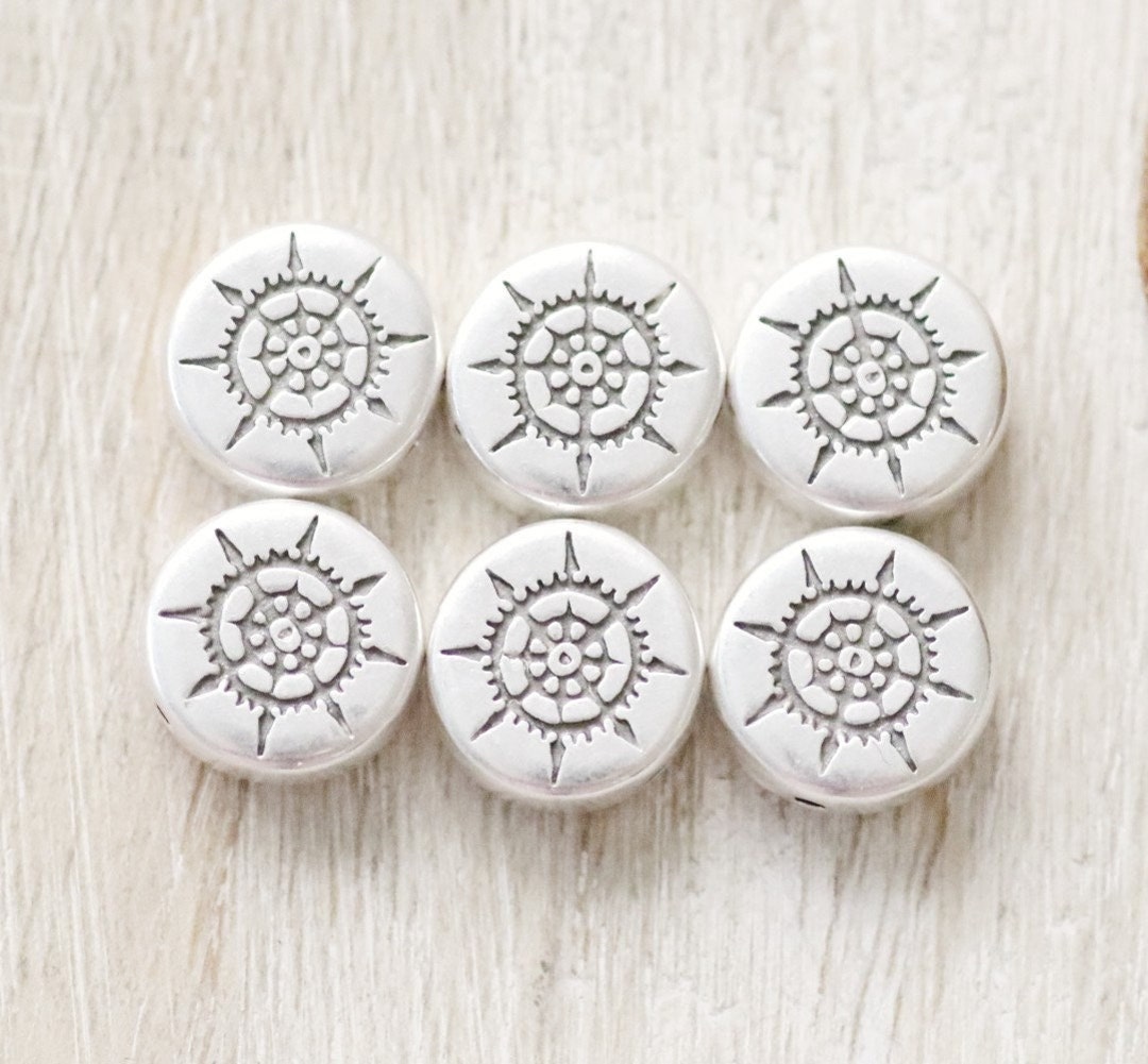 2 Compass Bead for Thin Cord 15mm jewelry Making Supply-qty - Etsy