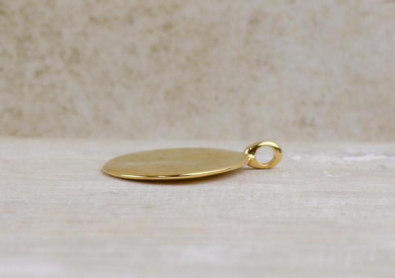 Hammered Gold Disc Pendant, Large Medallion (28mm) - Etsy