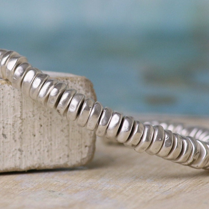 Flat Silver Disc Beads - Etsy UK