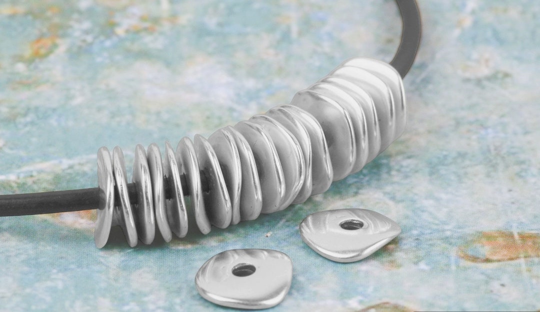 24 Wavy Disc,cornflake Beads,cornflakes,disc Spacer,washer Beads,flat ...