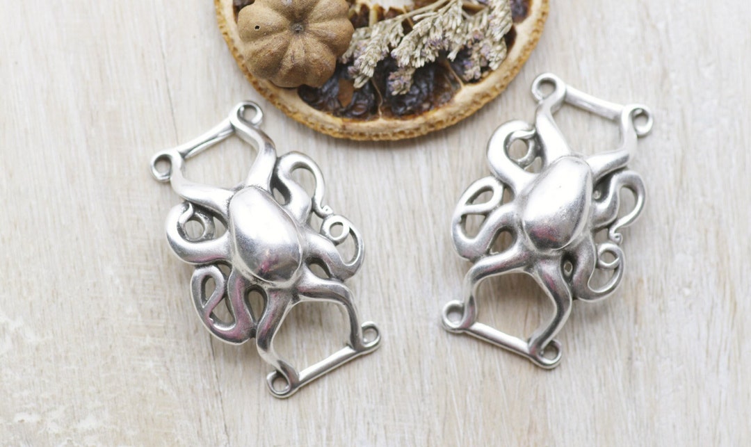 Octopus Connector Bead for up to 10mm Flat Leather Cord-zamak - Etsy