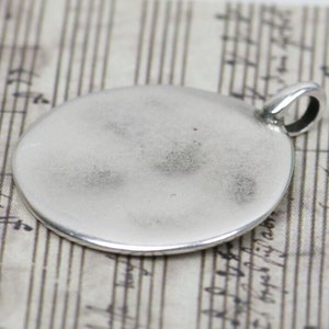 30mm Hammered Disc Pendant,silver Disc Pendant, Large Round Silver ...