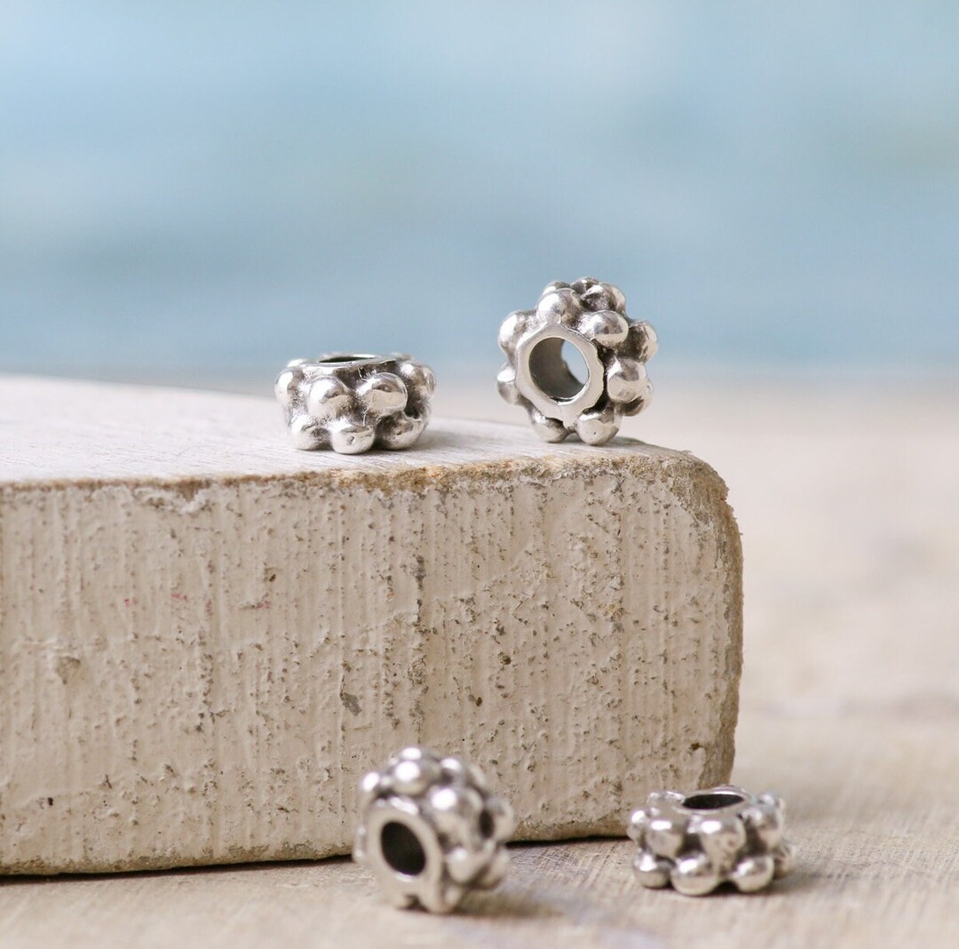 10 Silver Tube Beads-washer Spacer Chip-rondelle Beads-flat Silver ...