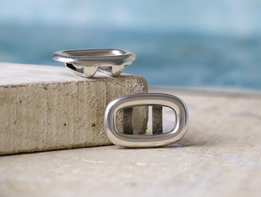 2 Oval Slider Bead for 10mm Flat Leather Cord,slides, Zamak Slider ...