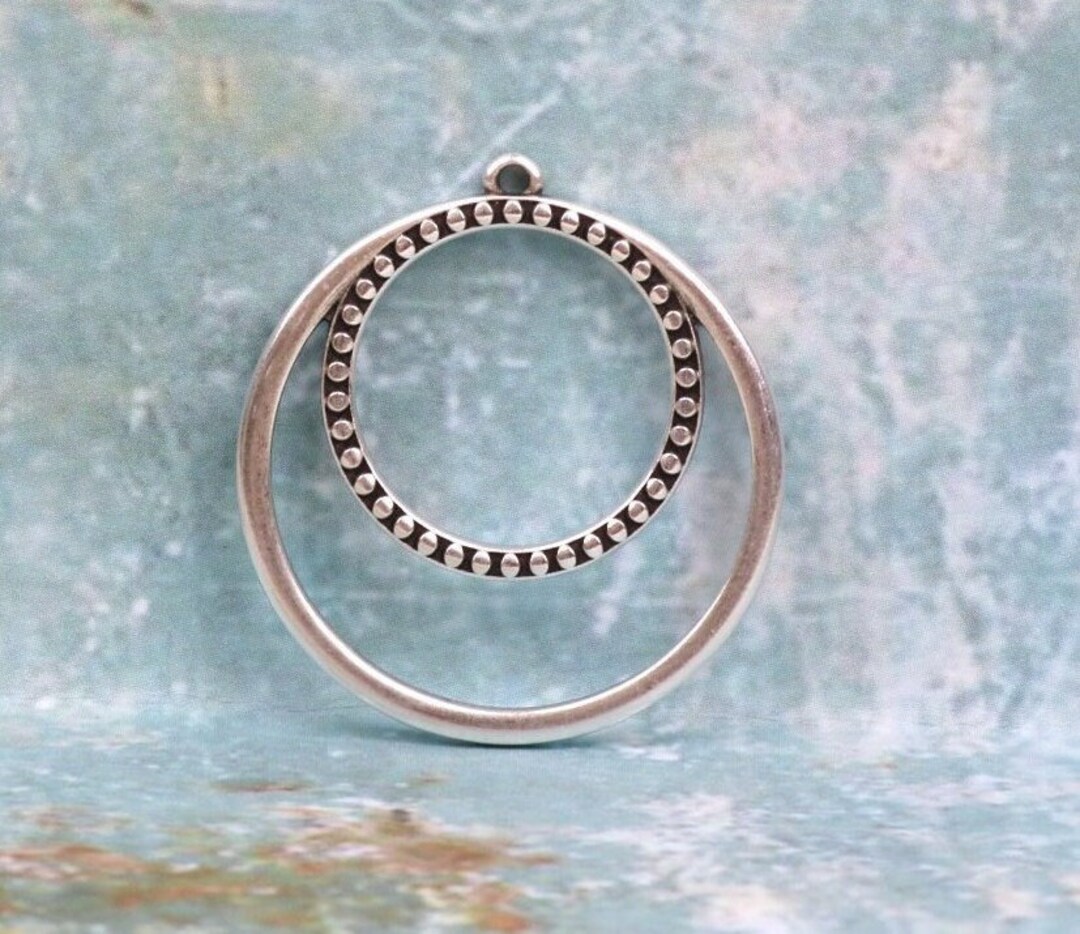 30mm-round Loop, Silver Hoop Pendant, Closed Loop, Silver Connector ...