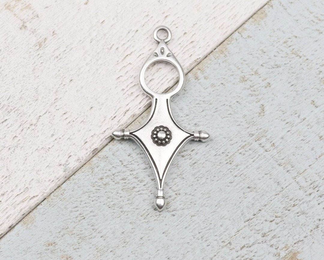 Tuareg Cross Pendant 27mm Silver Ethnic Pendant Cross Charm CHOOSE ...