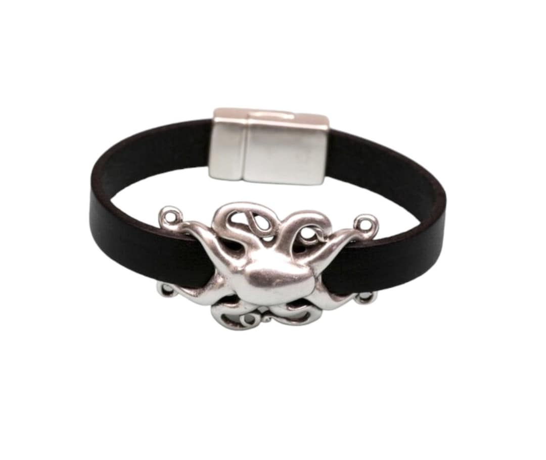 Octopus Connector Bead for up to 10mm Flat Leather Cord-zamak Slider ...