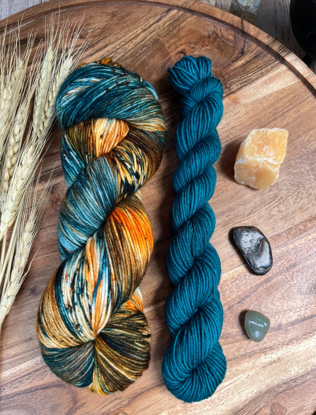 Fall Romance Sock Set-autumn-fall Yarn-hand Dyed-knitting-crochet-teal ...