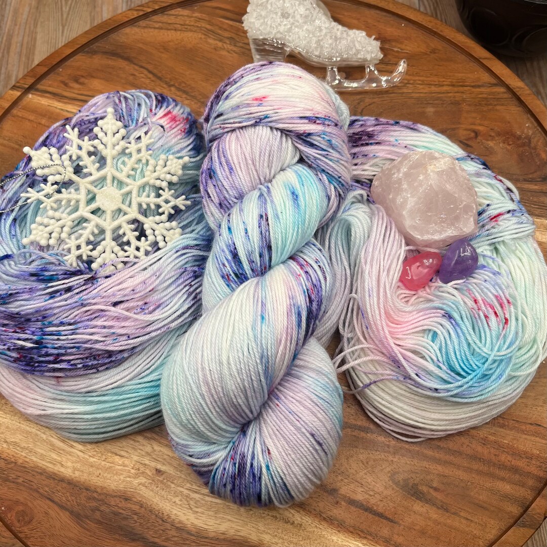 Frosted-hand Dyed-superwash Merino-pastel-speckled-christmas-winter ...