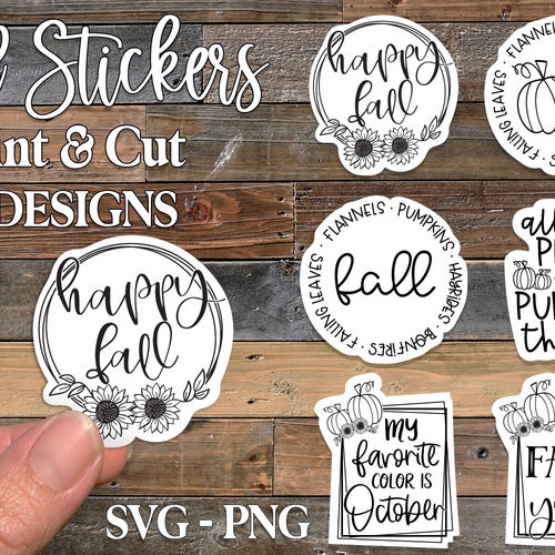 Fall SVG and PNG Files for Print and Cut - Etsy