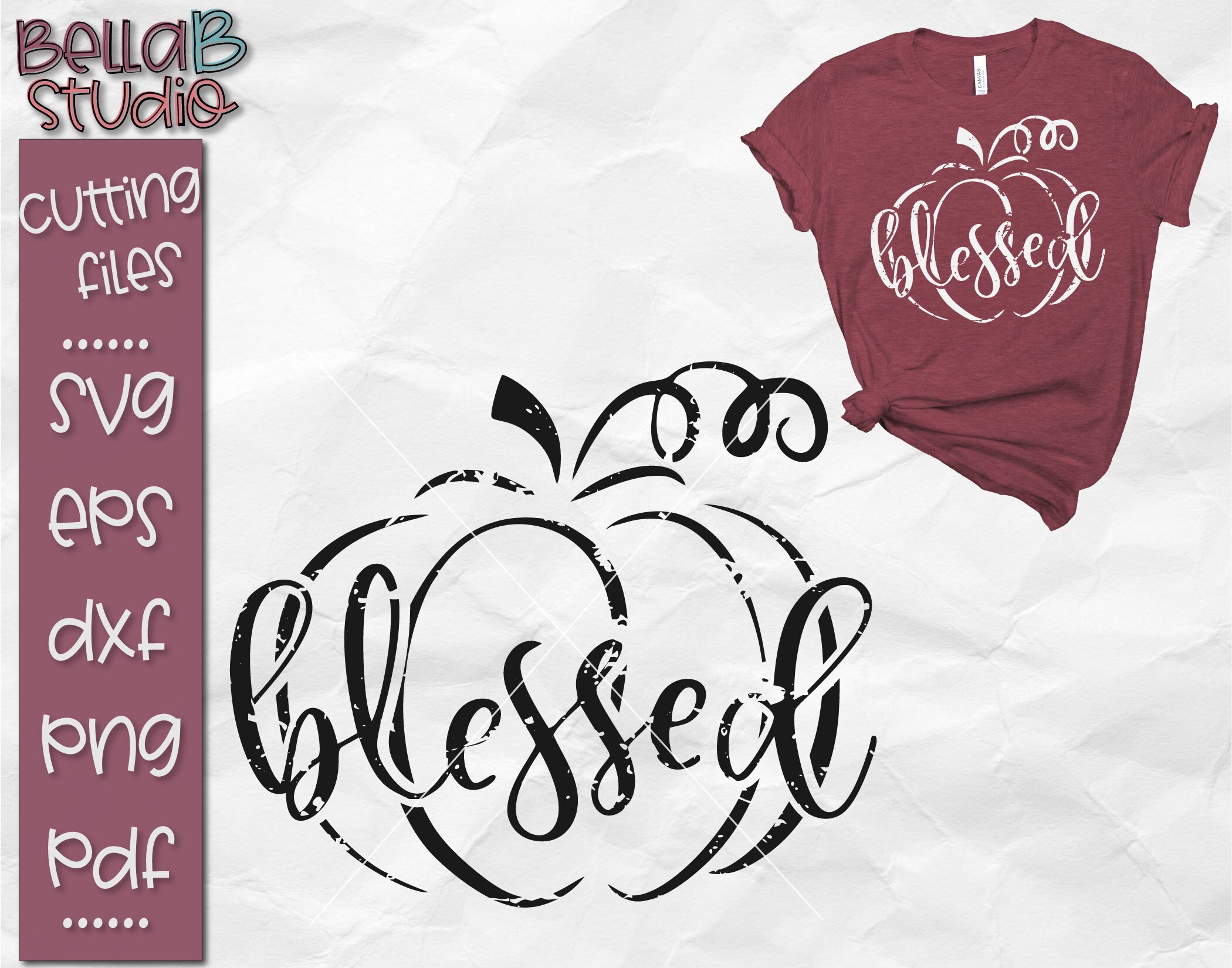 Blessed Pumpkin Svg Distressed SVG Grunge Pumpkin SVG | Etsy