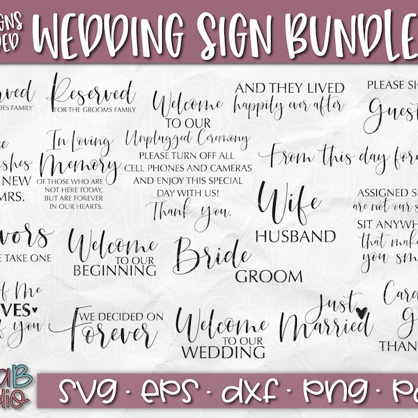 Wedding Sign Svg - Etsy