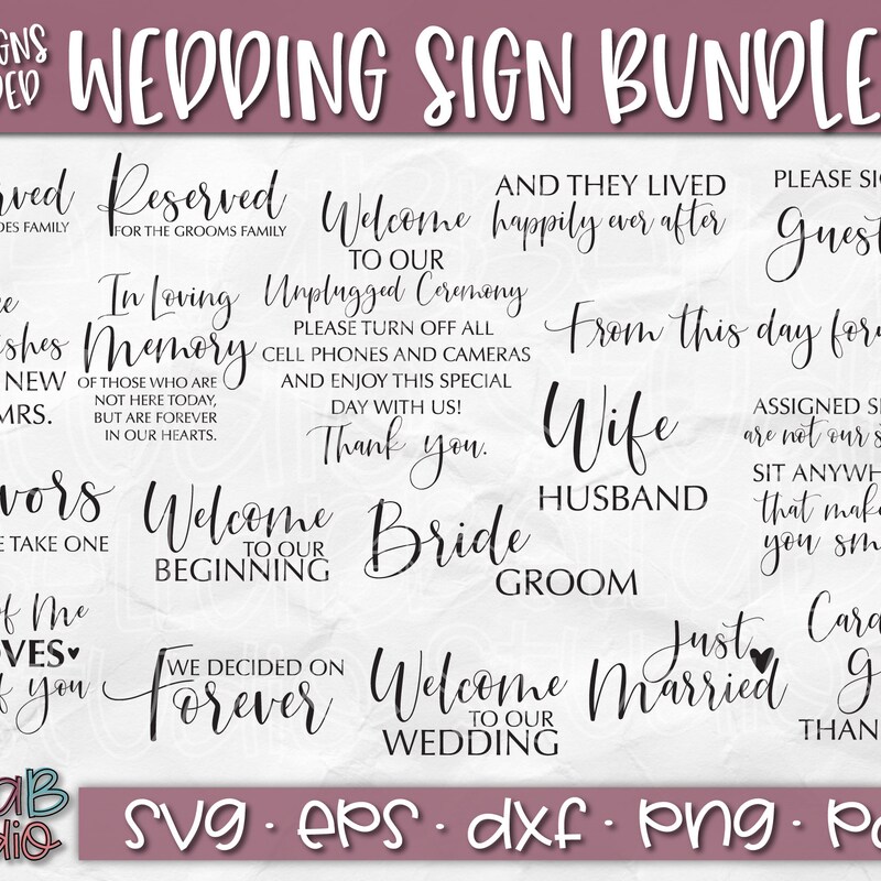 Wedding Sign Svg - Etsy