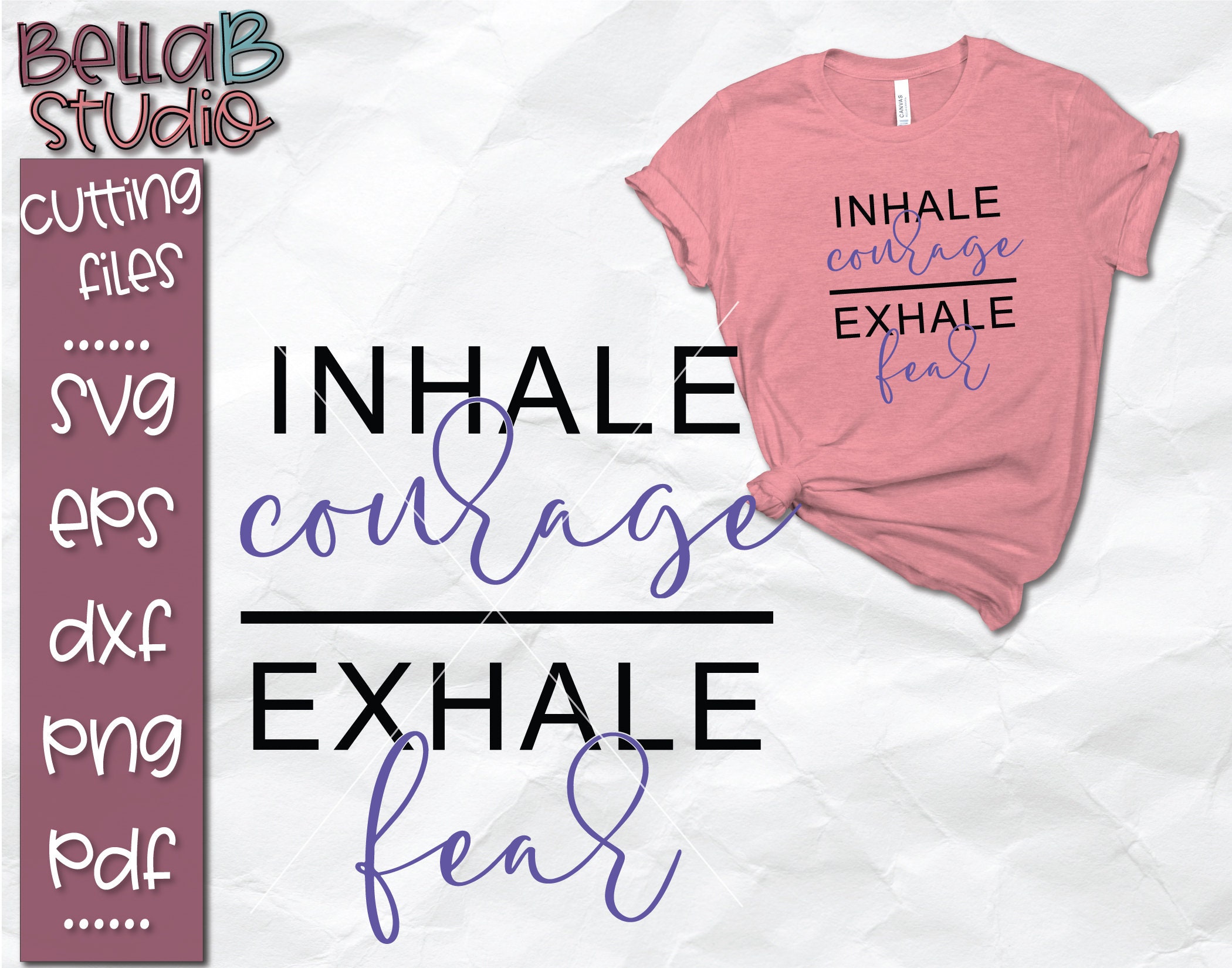 Inhale Exhale SVG Inhale Courage Exhale Fear Svg Christian | Etsy