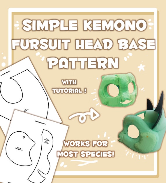 Simple Kemono Fursuit Foam Head Base Pattern DIGITAL - Etsy