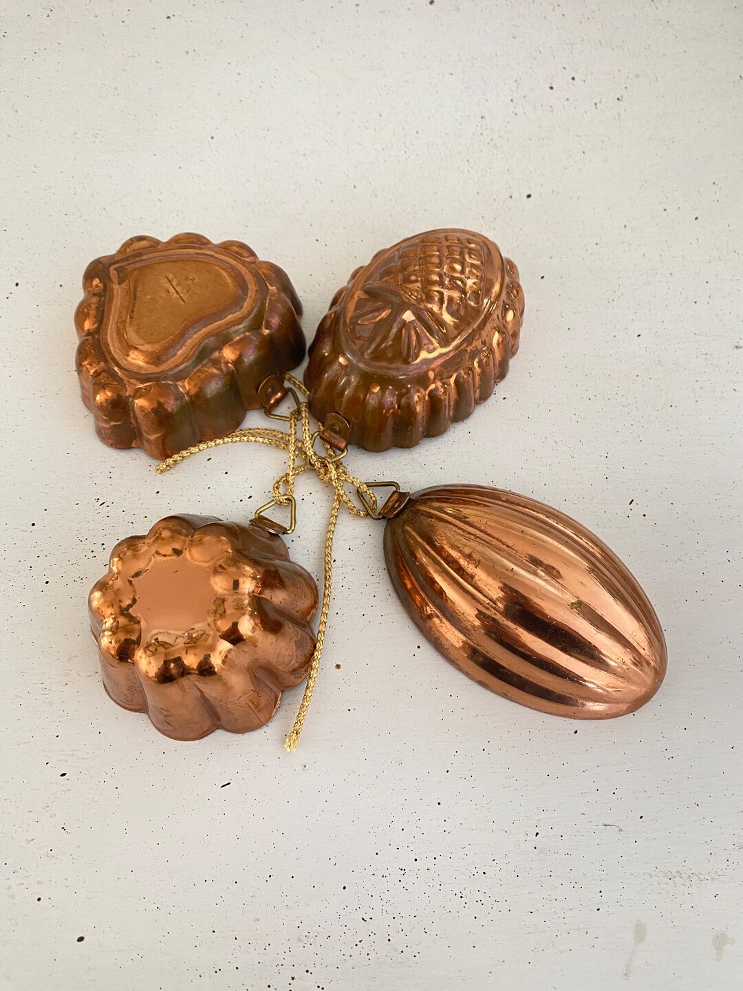Set of 4 Vintage Copper Cake Molds - Etsy