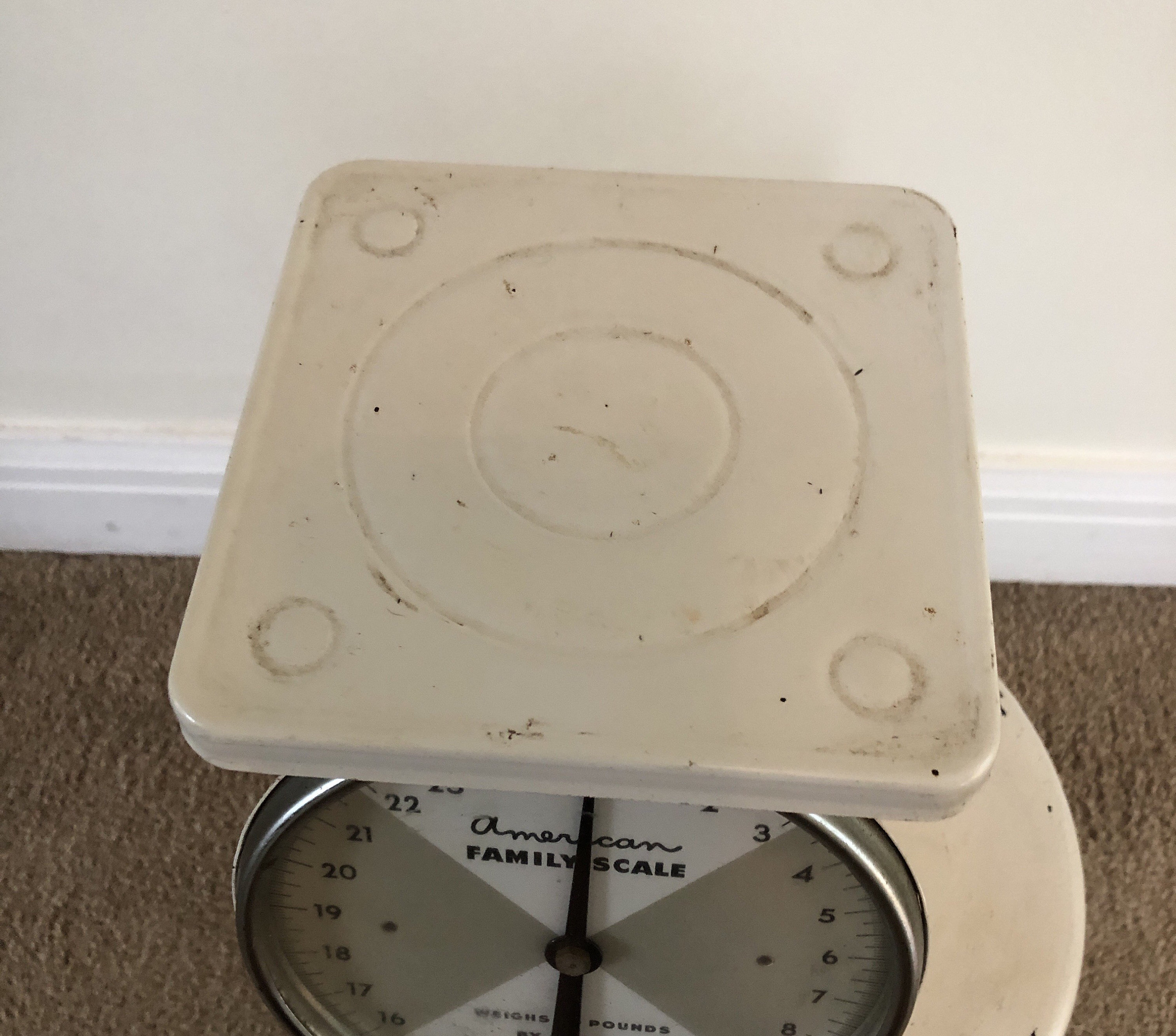 Midcentury White American Family Scale 25 Lbs. - Etsy