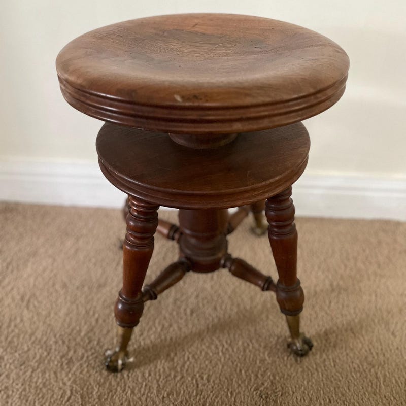 Antique Piano Stool - Etsy