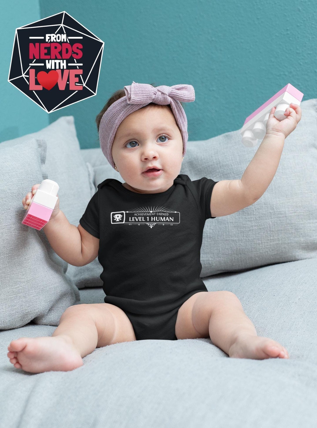 CUSTOMIZABLE Nerdy Baby Bodysuit | Funny Baby Birthday Gift | Nerd Baby ...