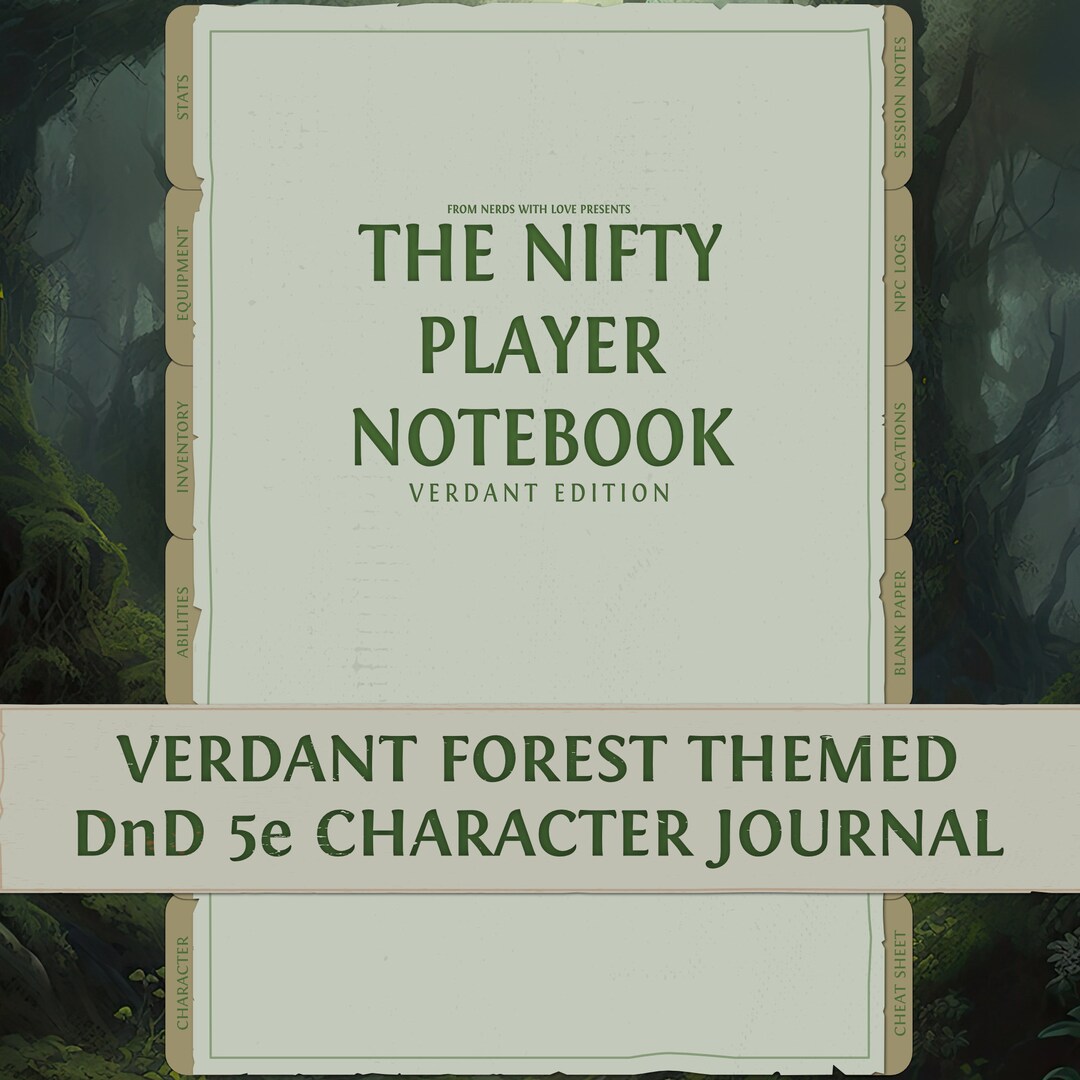 The Nifty Player Notebook: Verdant Edition, Digital Dnd Journal, Custom ...