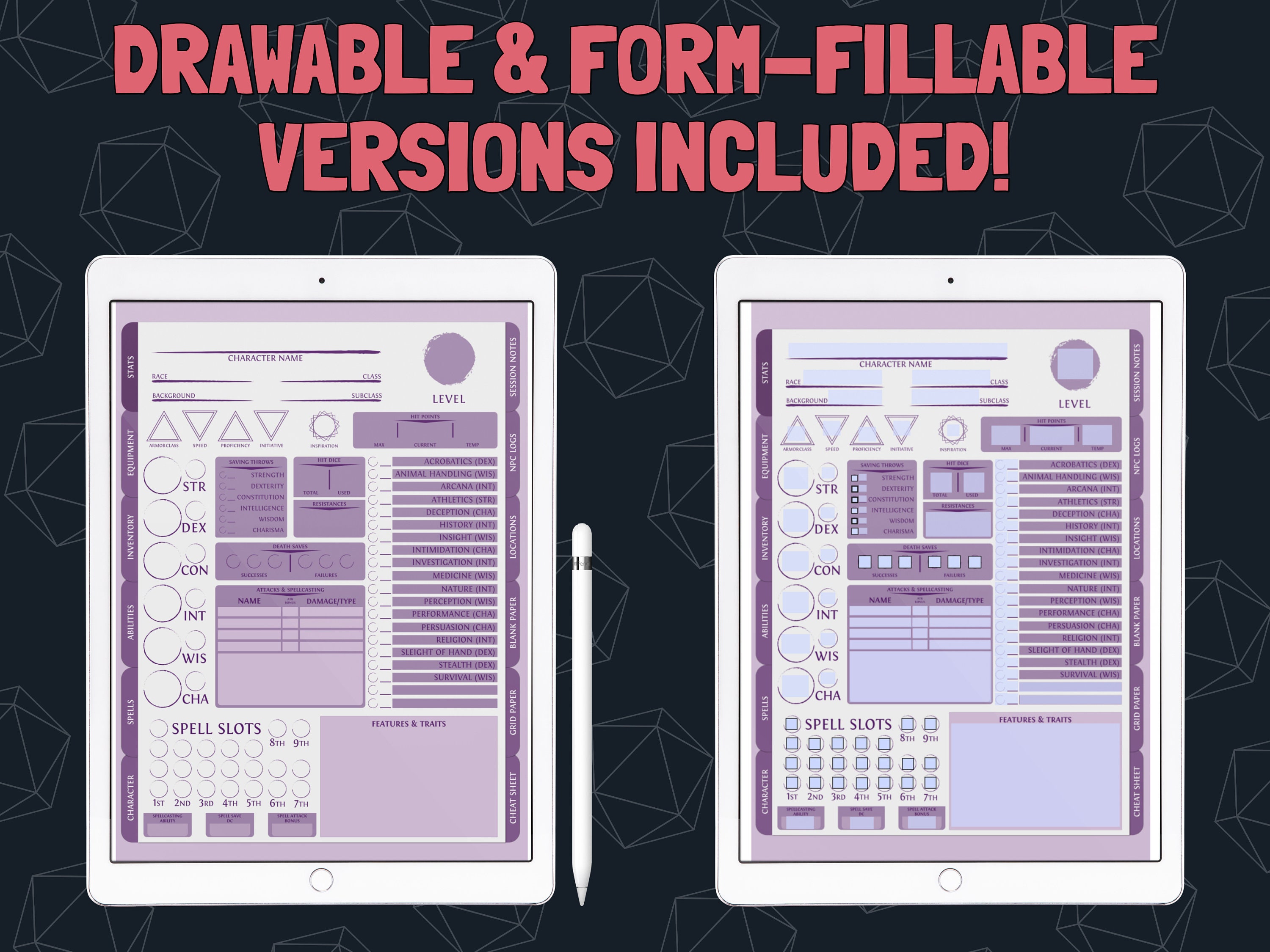 Digital Dnd Player Notebook, Dnd Character Sheet, Character Journal ...