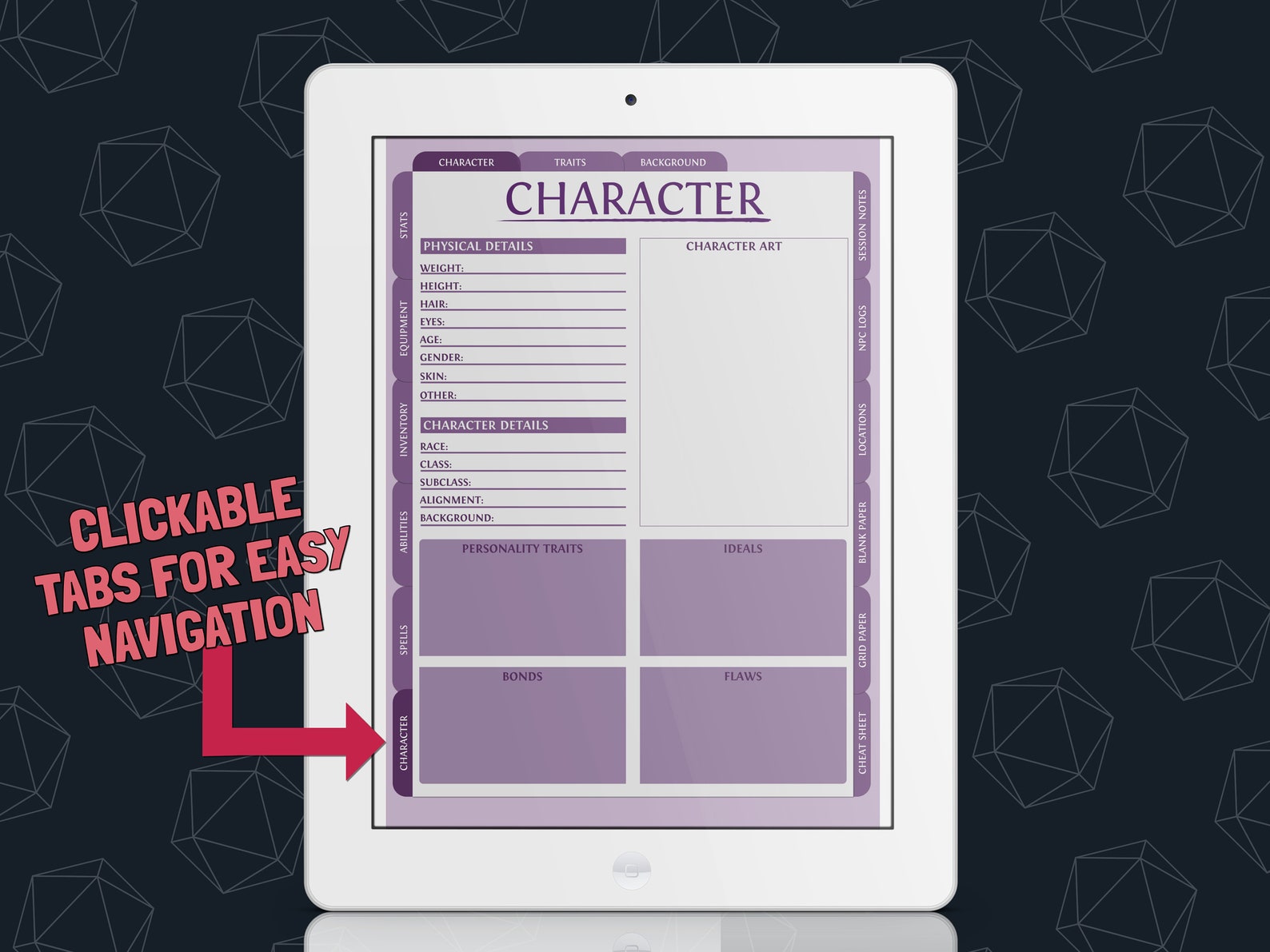 Digital Dnd Player Notebook, Dnd Character Sheet, Character Journal ...