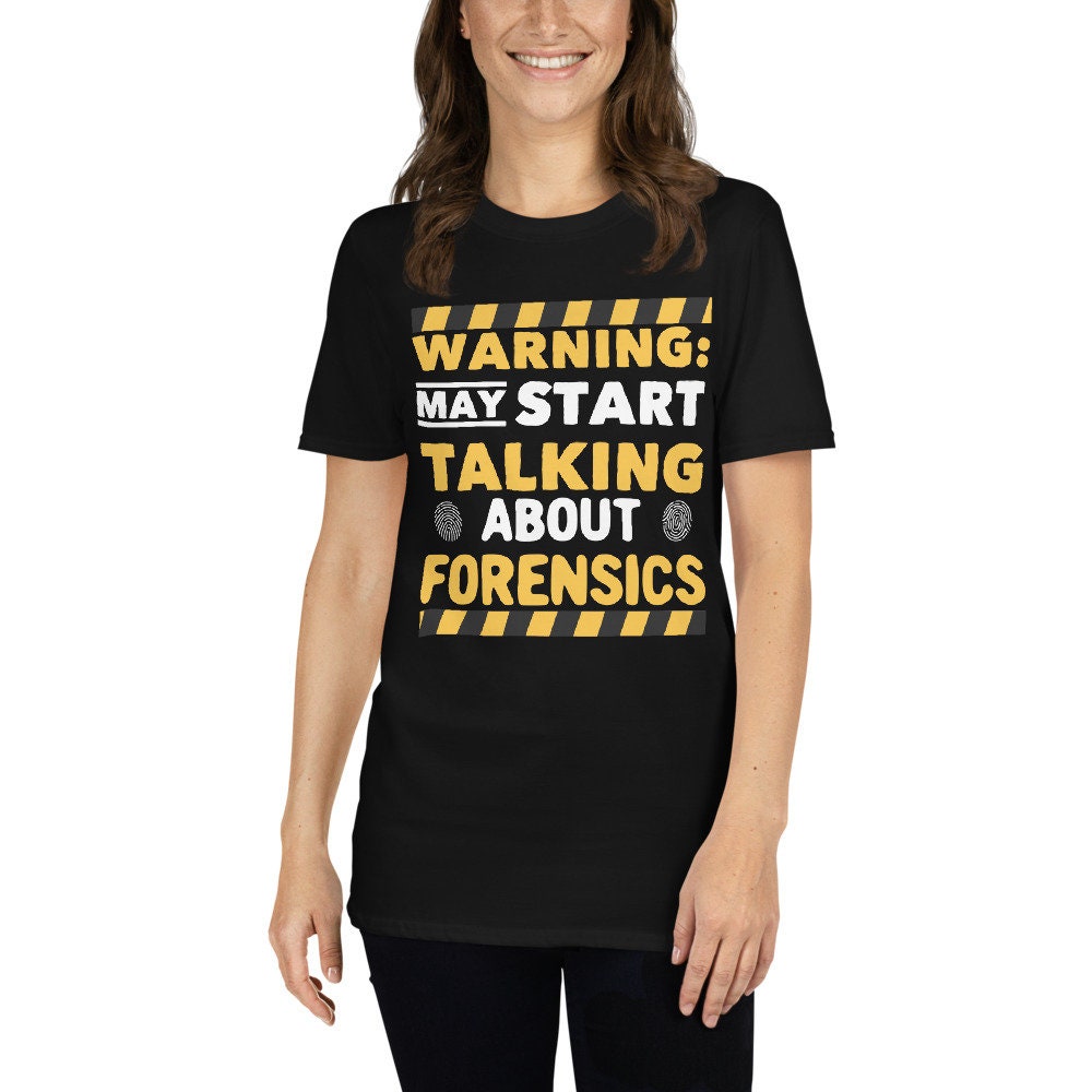 Camisa de huellas dactilares / Camisa forense / Puede comenzar a hablar ...