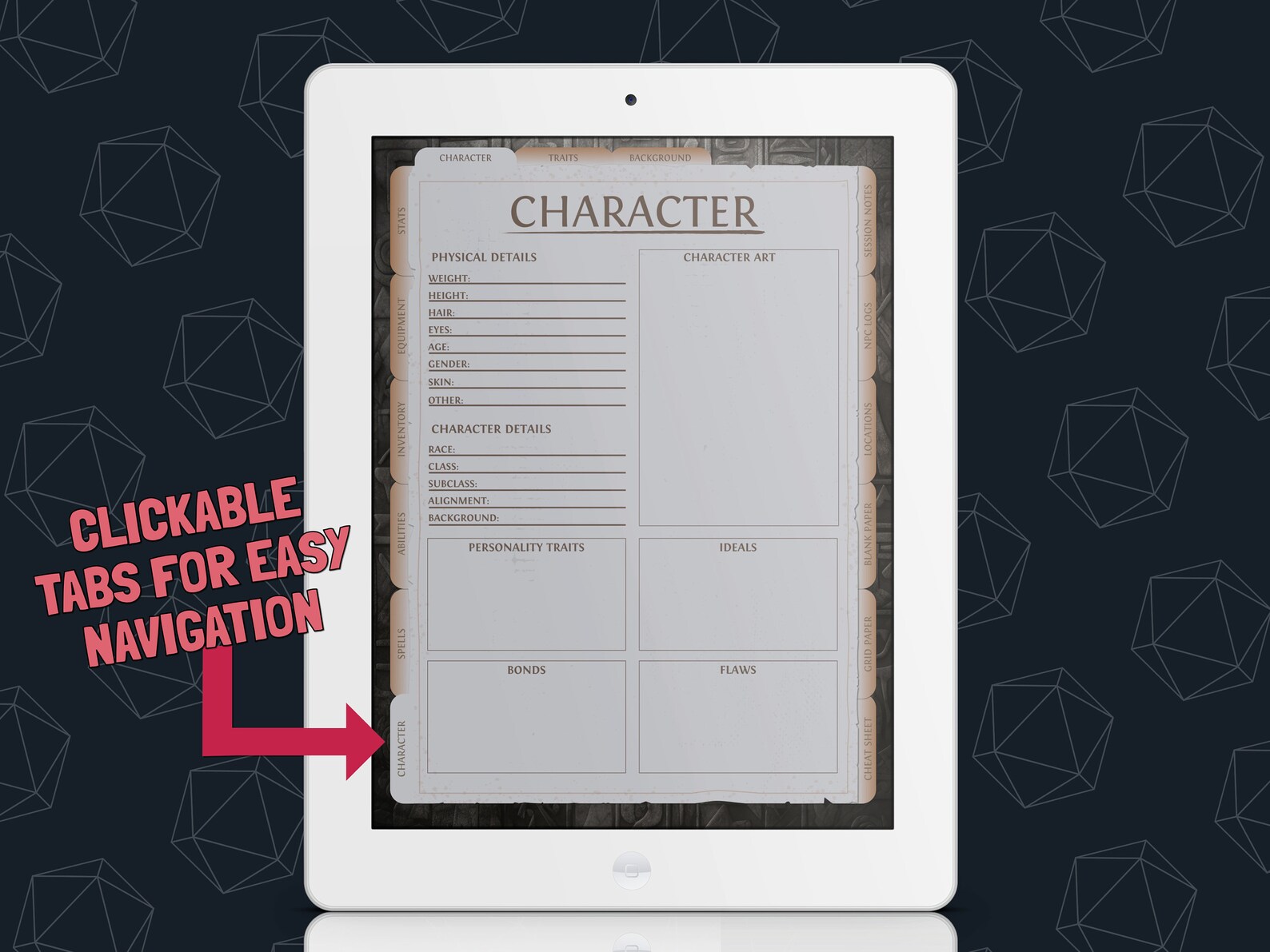 The Nifty Player Notebook: Sandswept Edition, Digital Dnd Journal ...