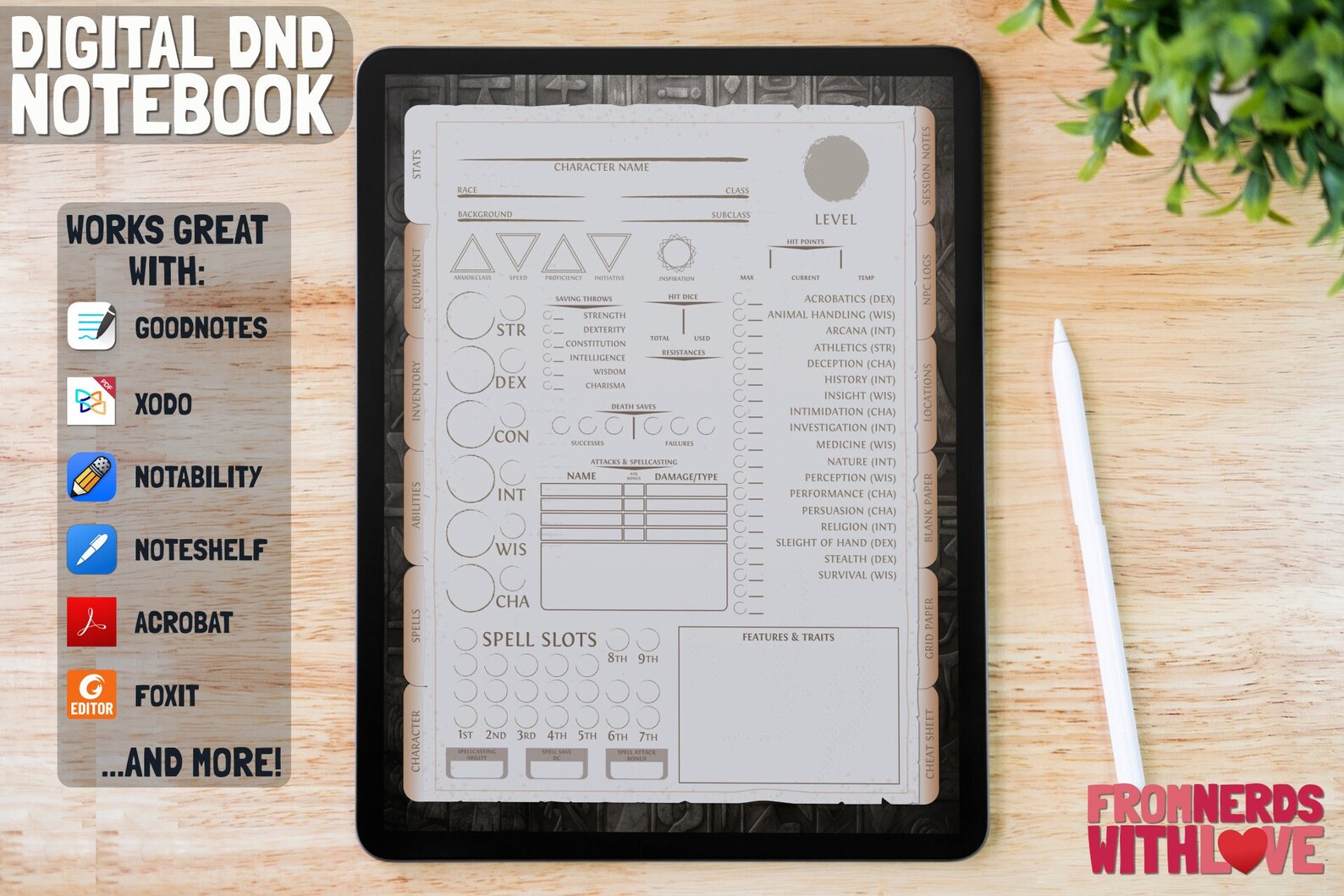 The Nifty Player Notebook: Sandswept Edition, Digital Dnd Journal ...