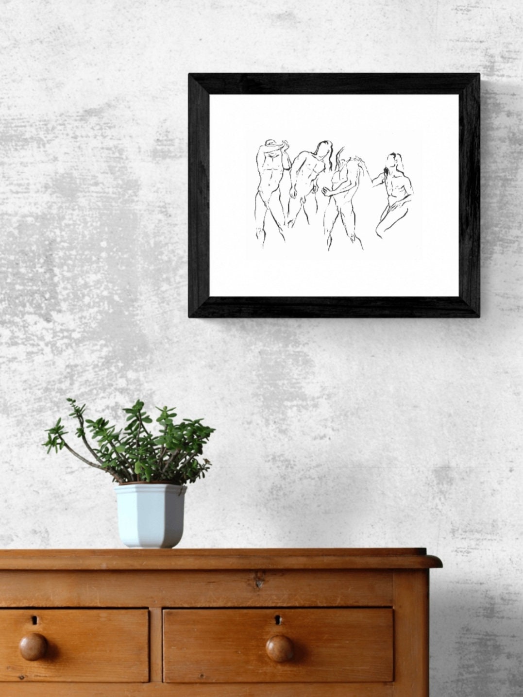 MARIANOS _figure Study Art Print-man-brushpen - Etsy