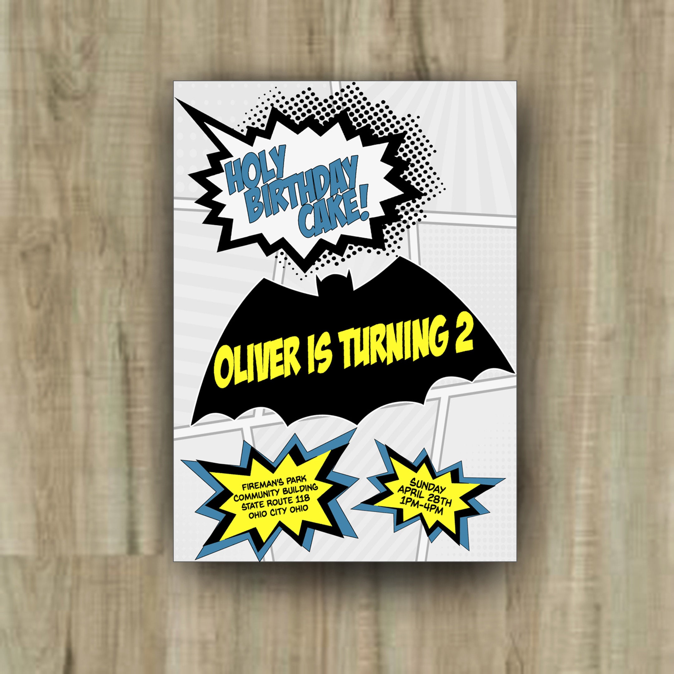 Vintage Comic Book Hero Invitation - Etsy