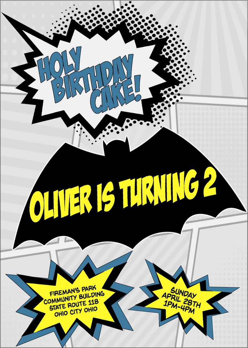 Vintage Comic Book Hero Invitation - Etsy