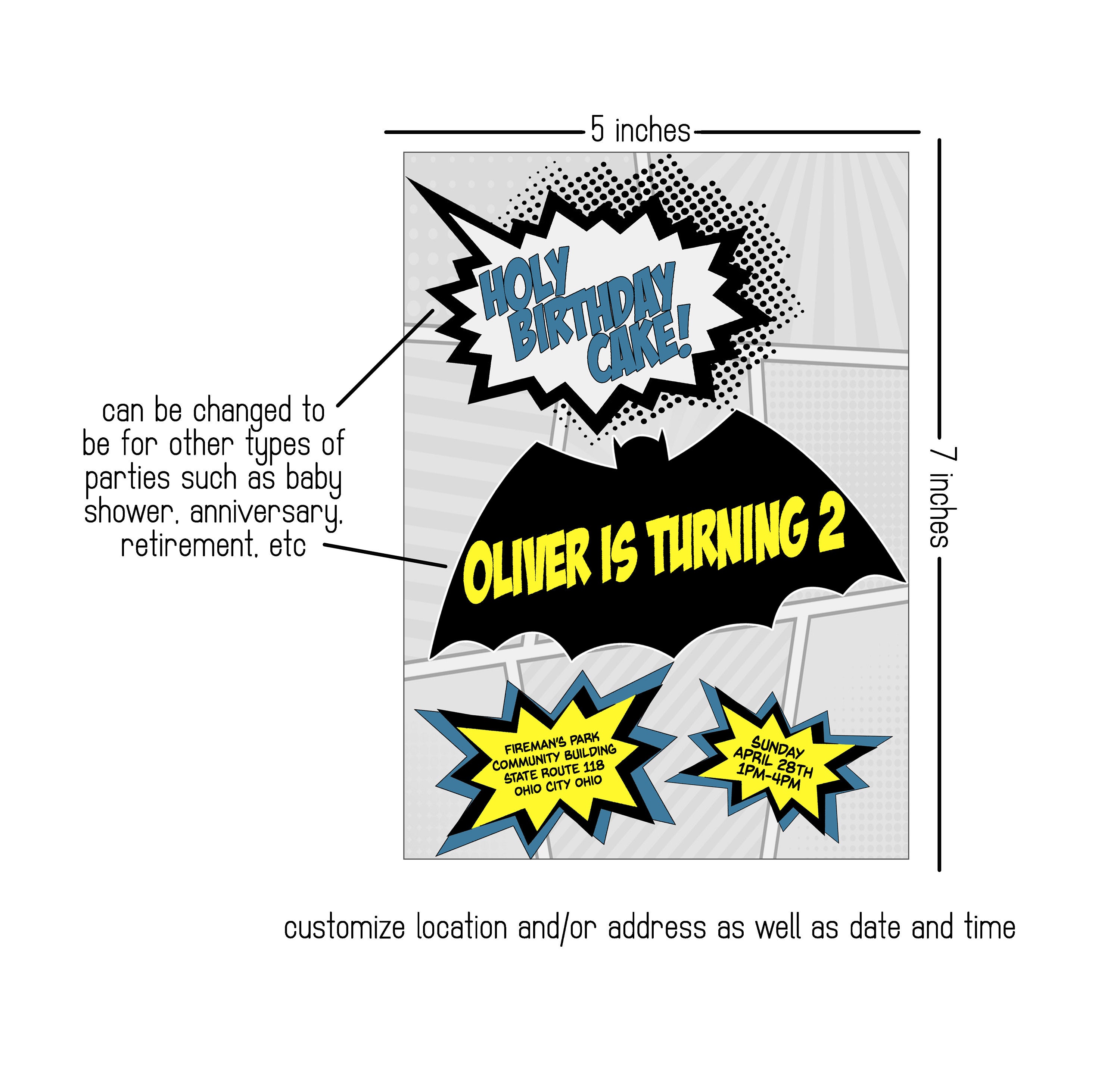 Vintage Comic Book Hero Invitation - Etsy