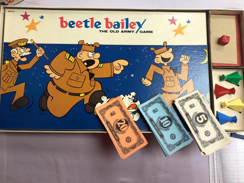 Vintage Collectible Board Game, Beetle Bailey the Old Army Game, Milton ...