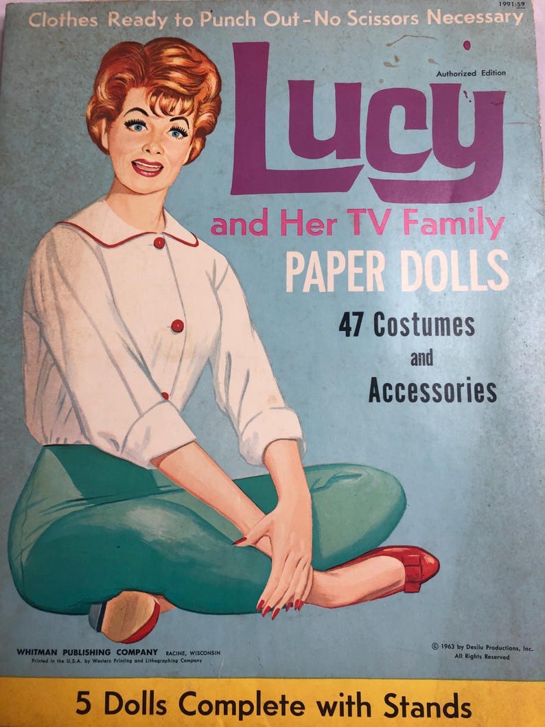 Vintage Lucy and Her TV Family Paper Dolls, Includes 5 Dolls With ...