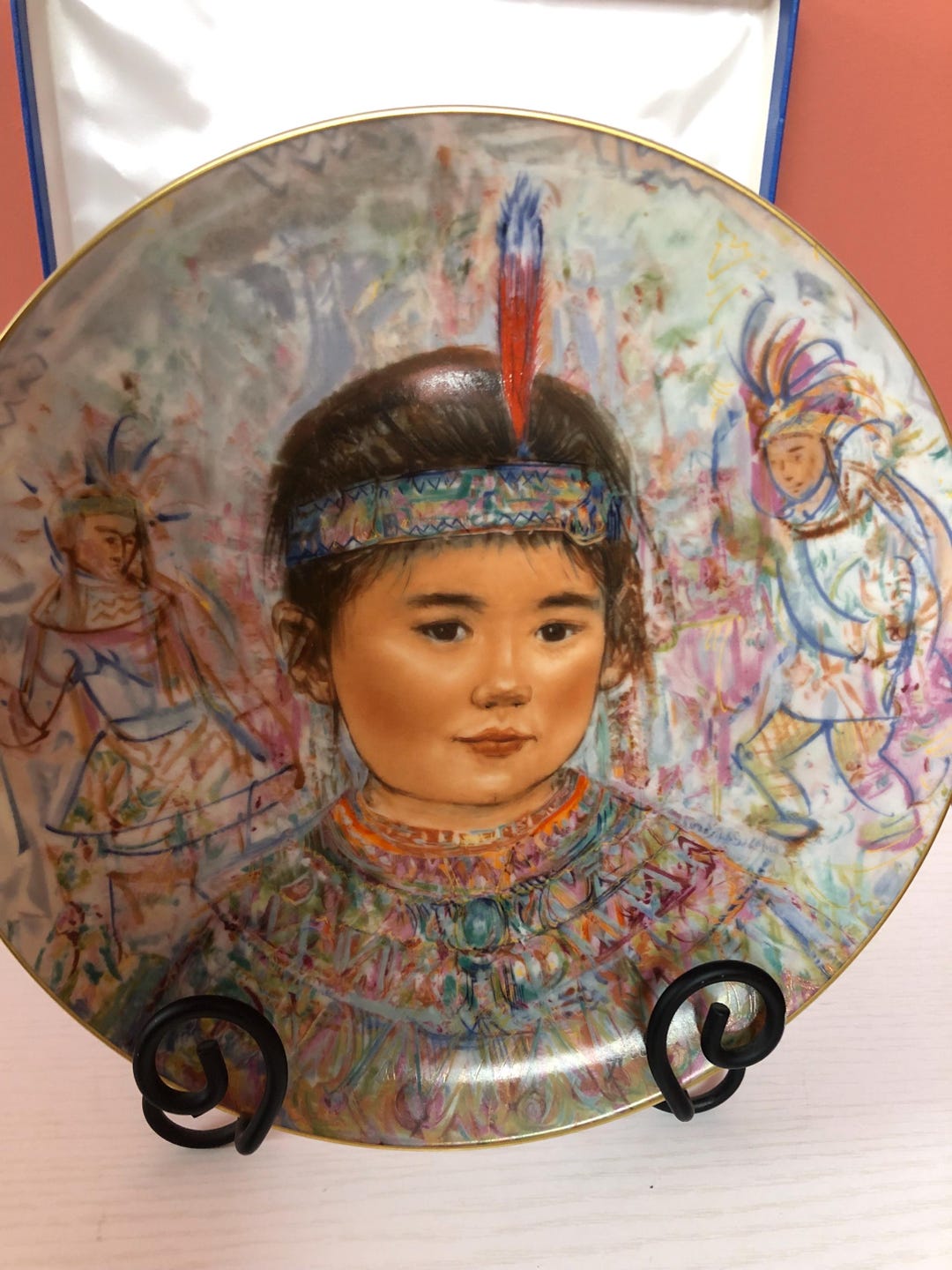 Collectible Plate, Nobility of Children, Little Chief Red Feather, 4th ...