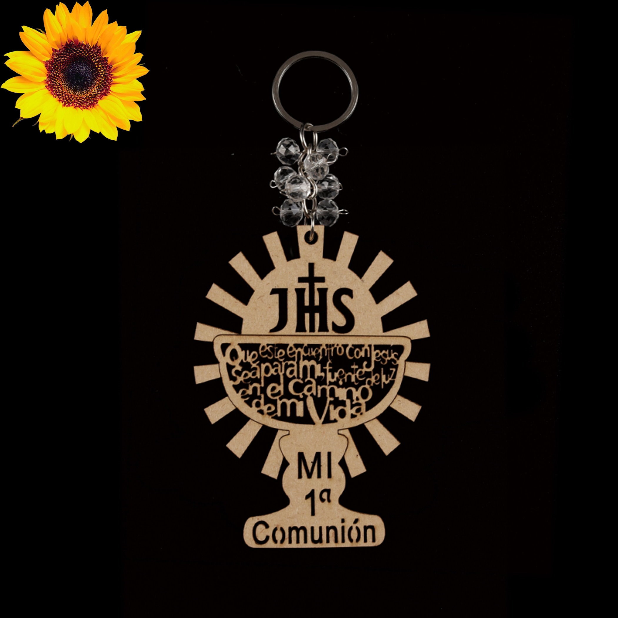Wood Key Chain Communion Gift. spanish Version | Etsy
