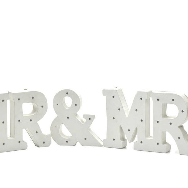 Mr &mrs Light up Letters - Etsy