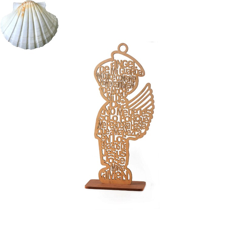 Guardian Angel Wood Laser Cut Baptism Decorations Spanish - Etsy